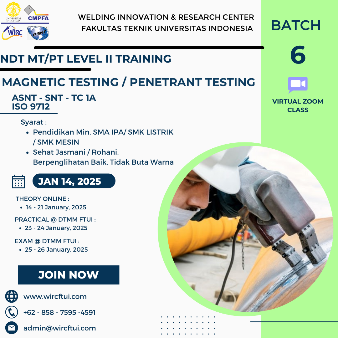 NDT Level 2 - MT/PT - Batch #6 | WIRC - FTUI
